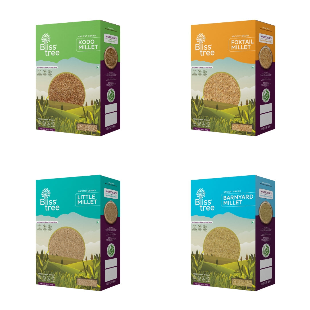 Semi-polished Millets Combo (Kodo, Foxtail, Little & Barnyard) - 8lb ...